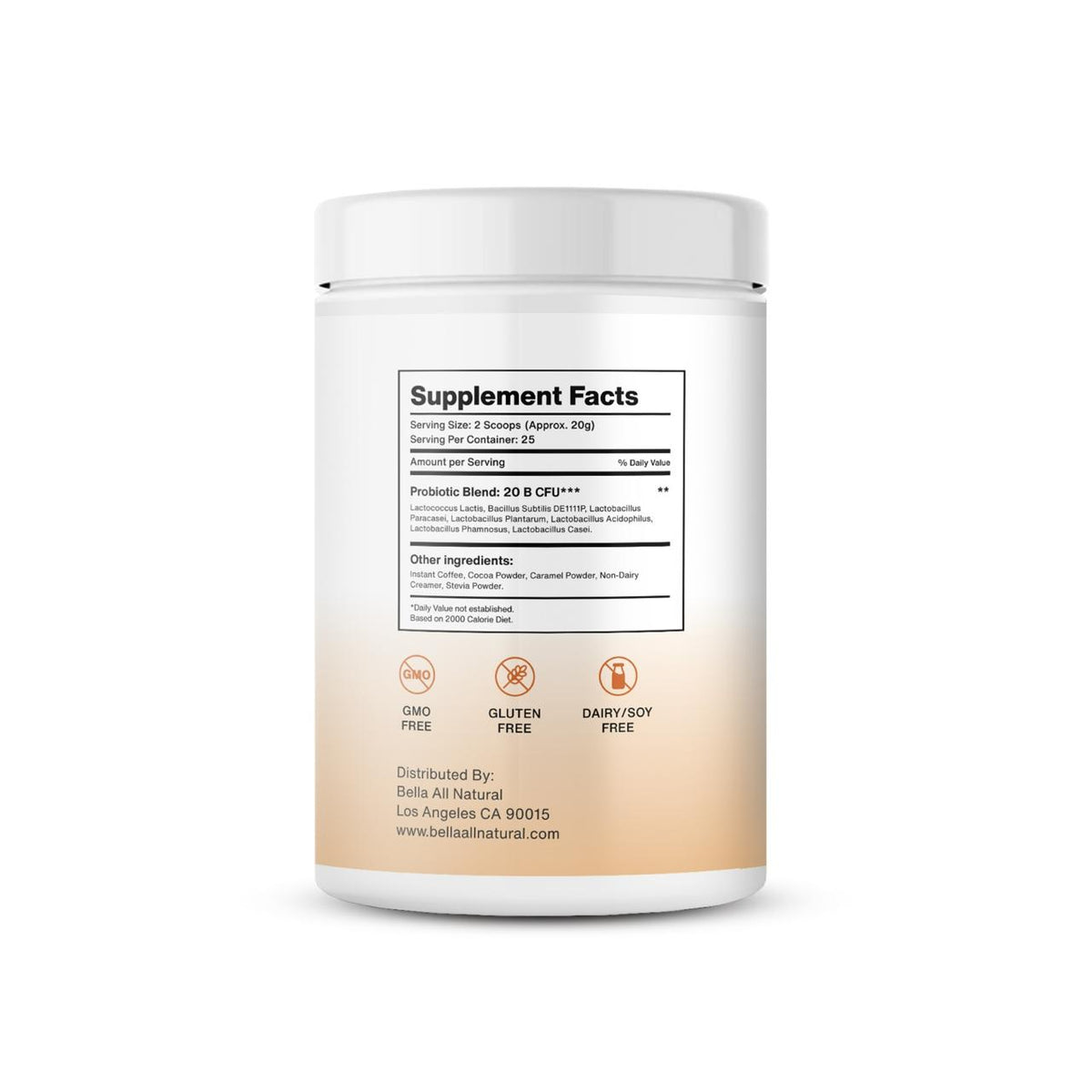 Probiotics Caramel Mocha - 500g - Probiotic & Prebiotic Powder – Bella ...
