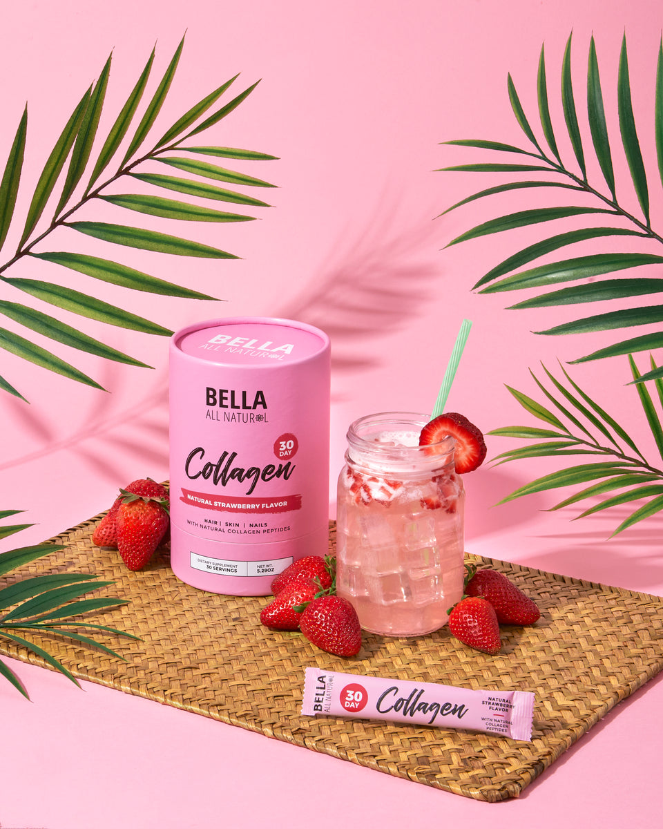 Strawberry Collagen Powder (30 sachets) – Bella All Natural